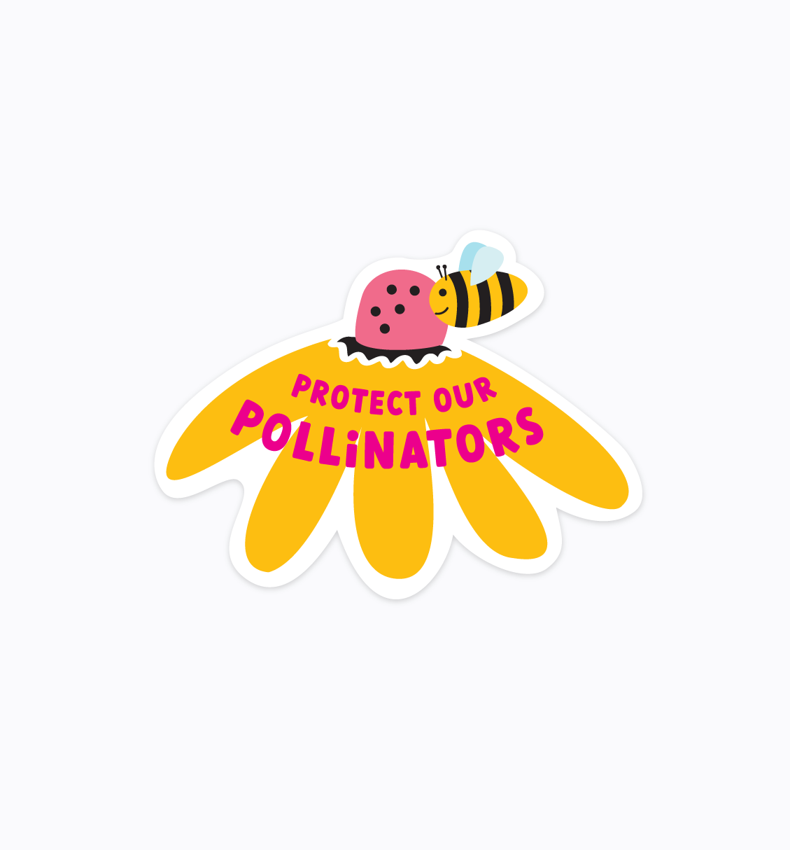 Protect Our Pollinators vinyl sticker | Bee & Flower sticker | Fred ...